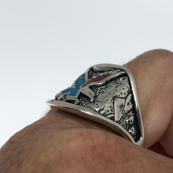 Nemesis jewrlry NYC | Accessories | Vintage Turquoise Inlay Eagle Ring ...
